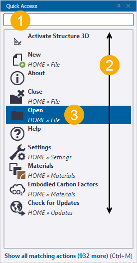 How to use the Quick Access window | Trimble User Assistance