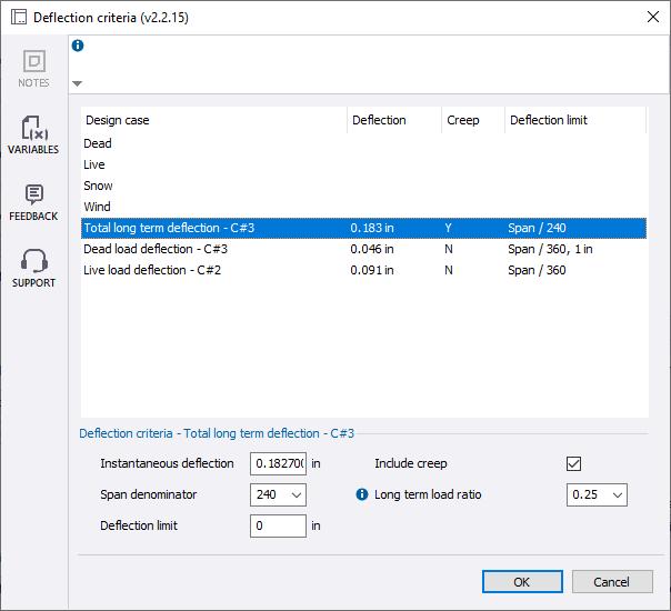 Timber beam deflection checks - US | Tekla User Assistance