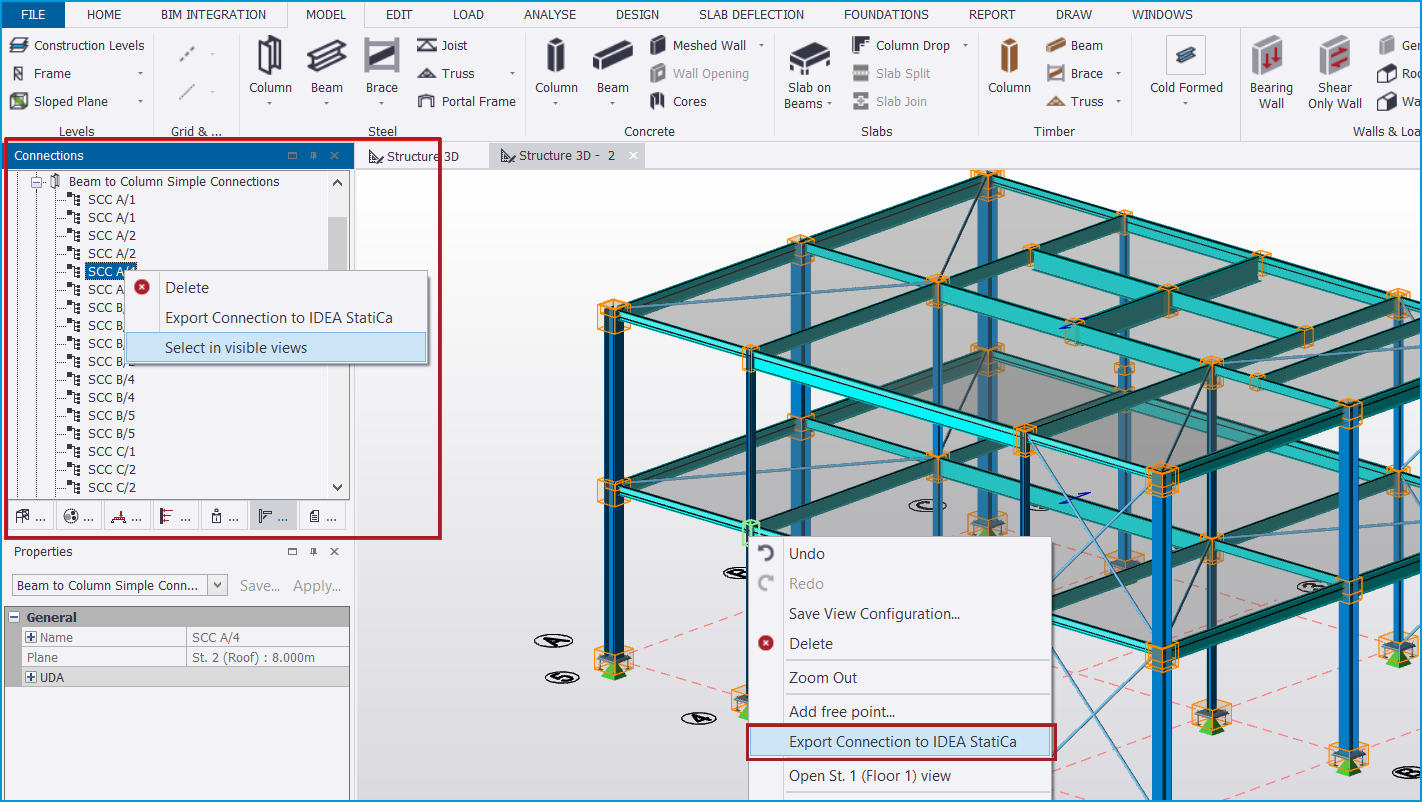 Export to IDEA StatiCa Connection Design (version 22 and later) | Trimble User Assistance