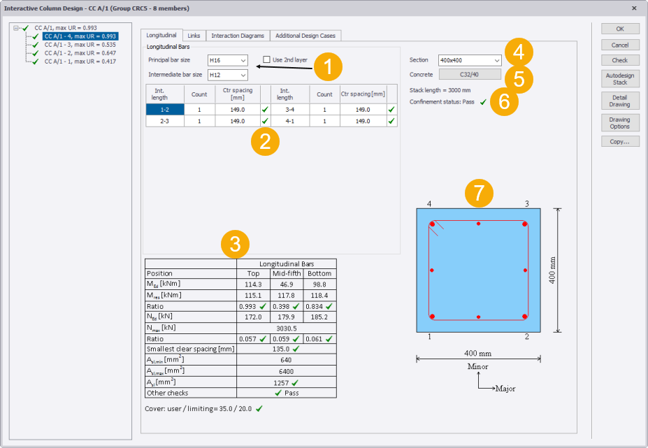 Interactive Column Design dialog box | Tekla User Assistance
