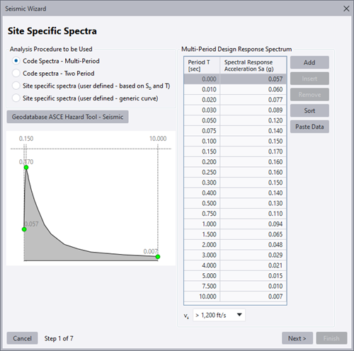 Seismic wizard (ASCE 7) | Tekla User Assistance