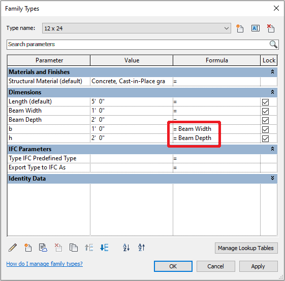 Managing the mapping of sections, families and types | Tekla User ...