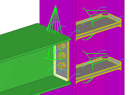 Example: Create a nested connection with stiffeners | Tekla User Assistance