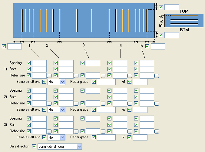 Transverse straight bars | Tekla User Assistance
