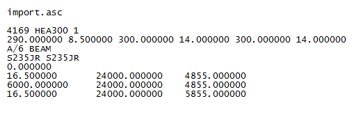 ASCII file description | Tekla User Assistance