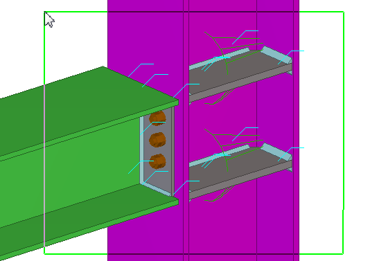 Example: Create a nested connection with stiffeners | Tekla User Assistance Example: Create a nested connection with stiffeners | Tekla User Assistance