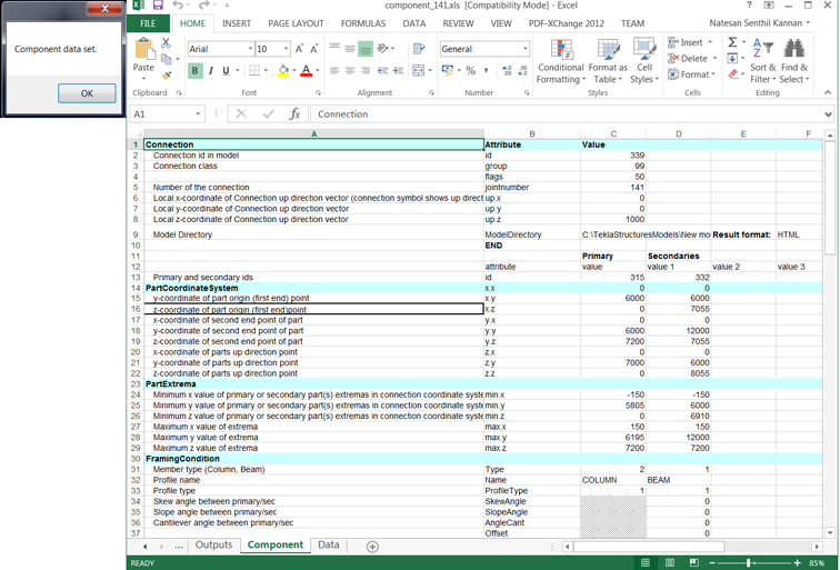 Excel spreadsheets in connection design | Tekla User Assistance