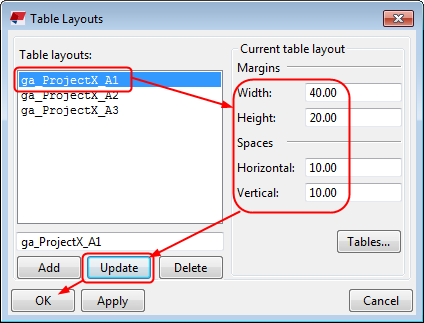Create a new drawing layout, add table layouts and tables | Tekla User Assistance