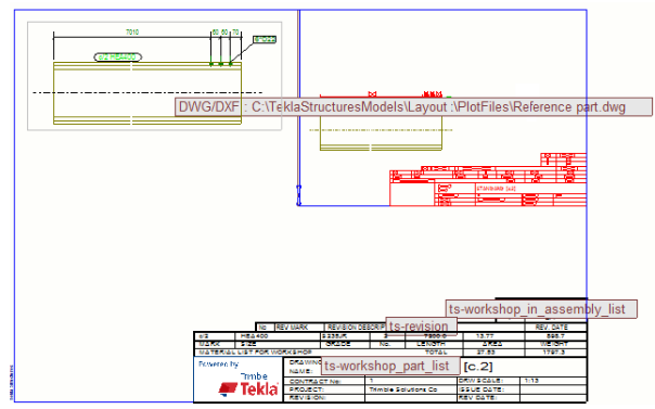Edit the table layout directly on a drawing | Tekla User Assistance