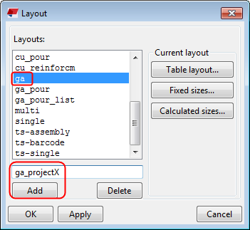 Create a new drawing layout, add table layouts and tables | Tekla User Assistance