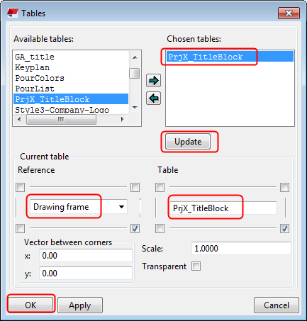 Create a new drawing layout, add table layouts and tables | Tekla User Assistance