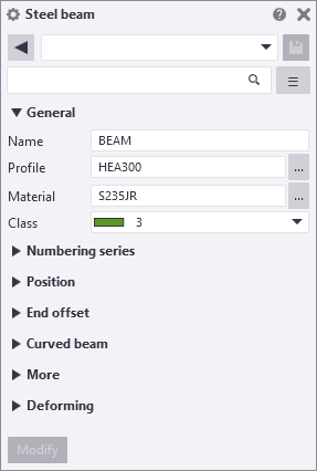 View and modify model object properties by using the property pane | Tekla User Assistance