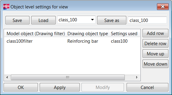 Detailed object level settings | Tekla User Assistance