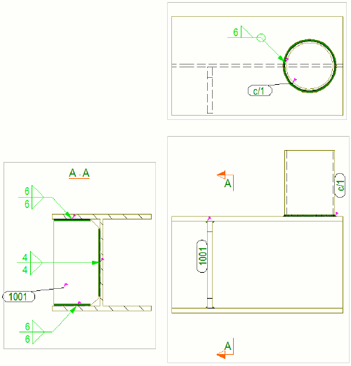 Welds in drawings | Tekla User Assistance