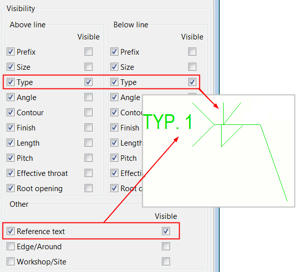 Welds in drawings | Tekla User Assistance