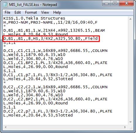 XS_REPORT_BOLTS_WITH_SUPPORTING_MEMBER | Trimble User Assistance