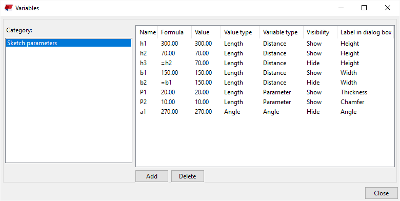 Create parametric profiles by sketching | Trimble User Assistance