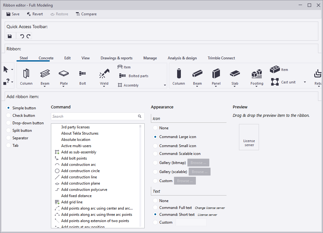 Customize The Ribbon Tekla User Assistance