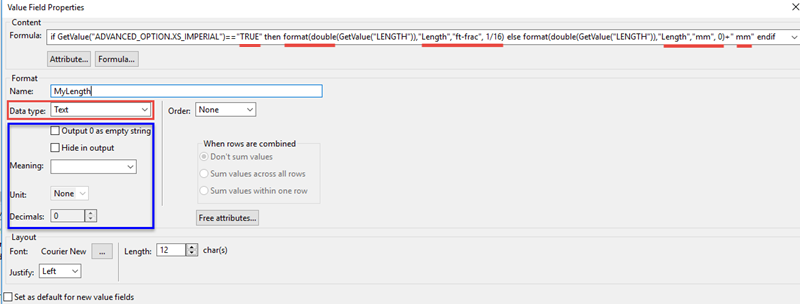 Use Format Functions In Value Fields Tekla User Assistance