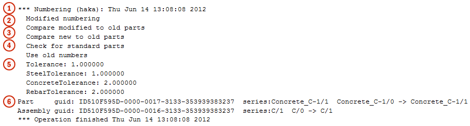 Numbering history log file | Trimble User Assistance