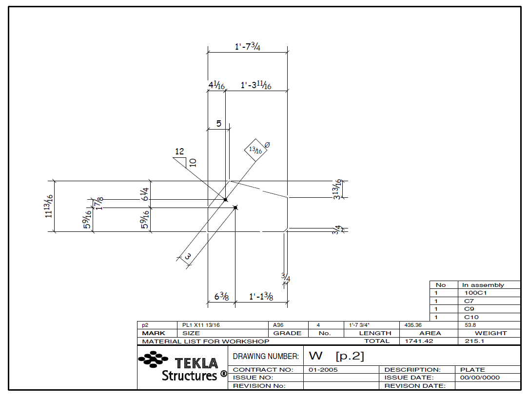 Examples of single-part drawings | Tekla User Assistance
