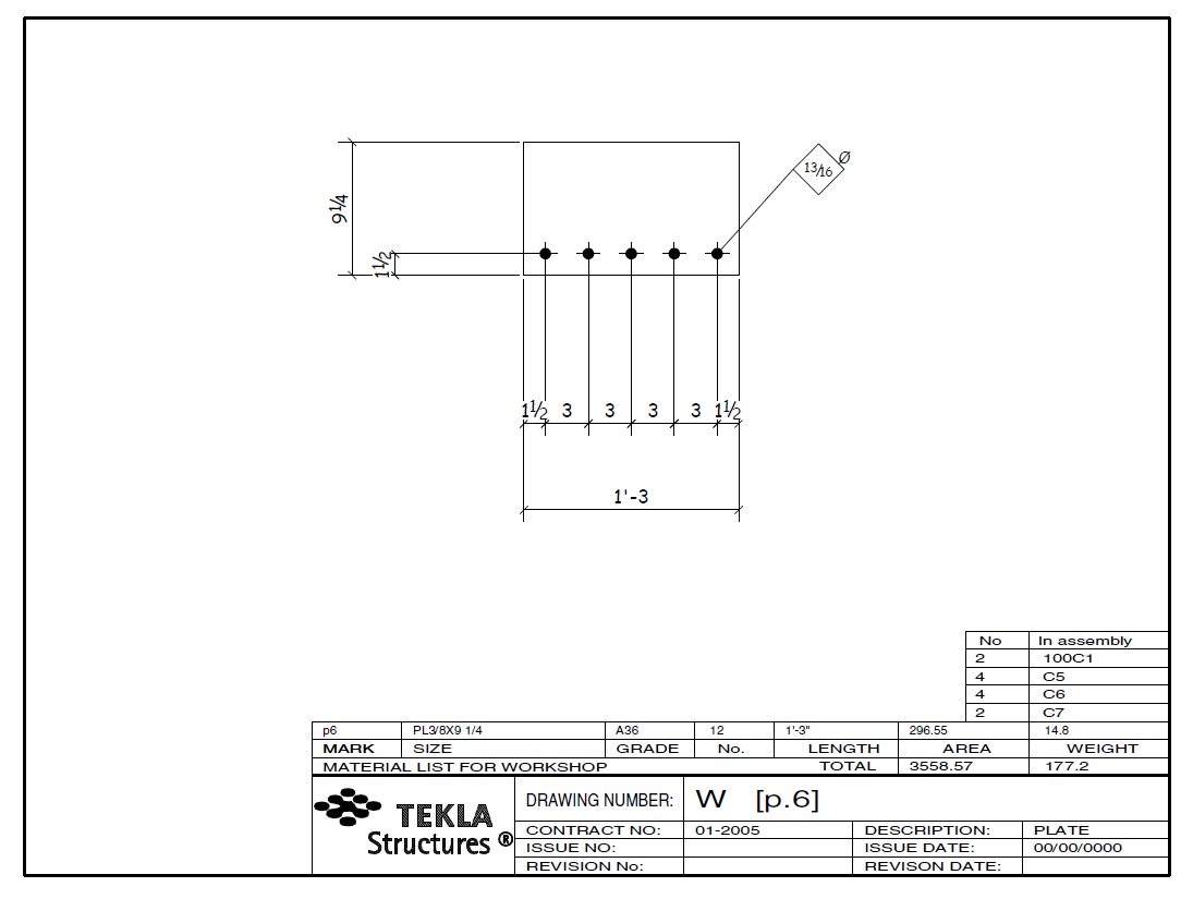 Examples of single-part drawings | Tekla User Assistance