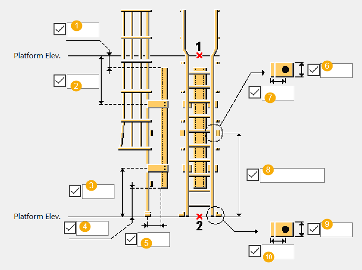 Cage ladder (S60) | Tekla User Assistance