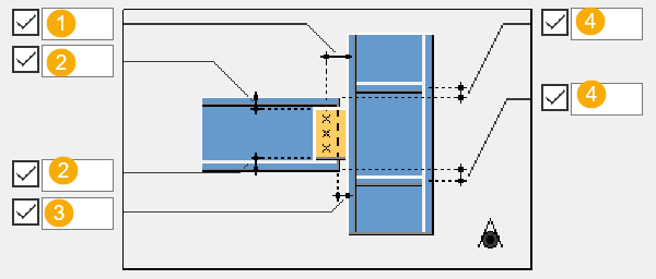 Shear tab plate connection (80) | Tekla User Assistance