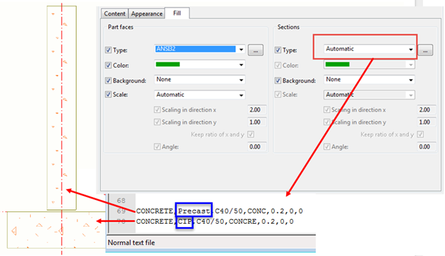 Add hatches (fills) to parts in drawings | Tekla User Assistance