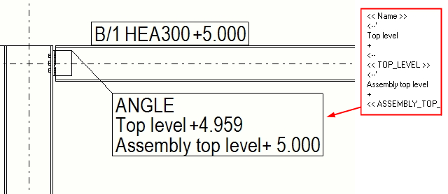 Add level attributes in automatic part marks | Tekla User Assistance