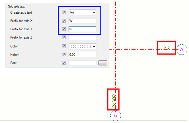 Customize drawing grid labels | Tekla User Assistance