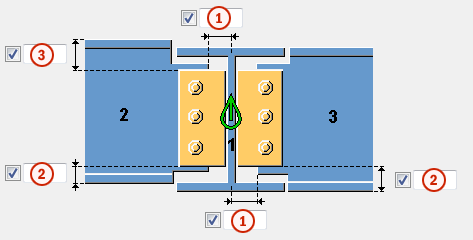 Two sided shear plate (118) | Tekla User Assistance