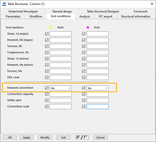Add moment connection symbols in Tekla Structures drawings | Tekla User Assistance