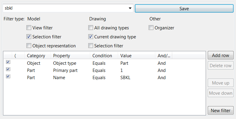 Create a drawing view filter for view-level dimensioning | Tekla User Assistance