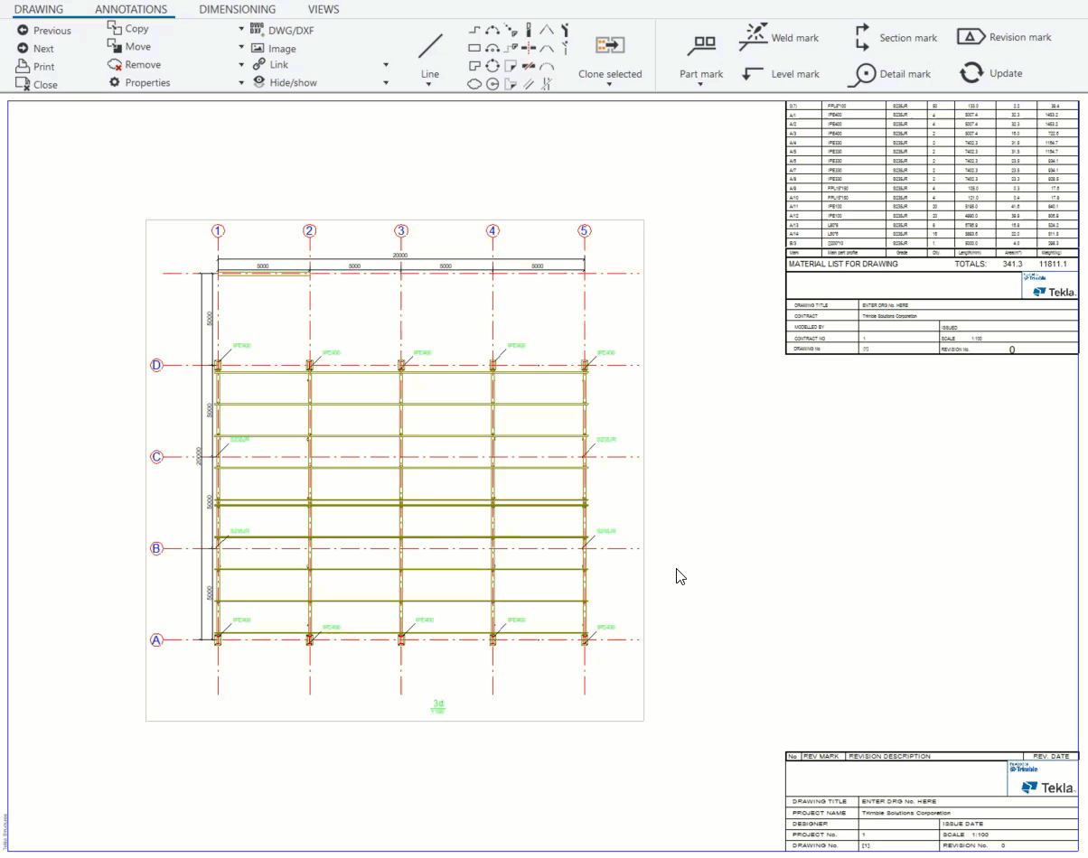 Select A New Layout For Your Drawing Tekla User Assistance