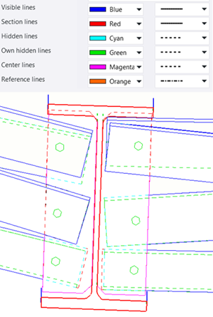 Enhancements in drawing colors and lines | Tekla User Assistance