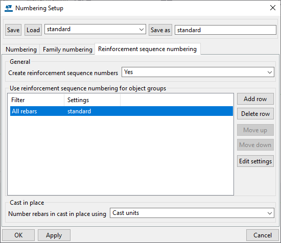 Reinforcement sequence numbering and other reinforcement improvements | Tekla User Assistance