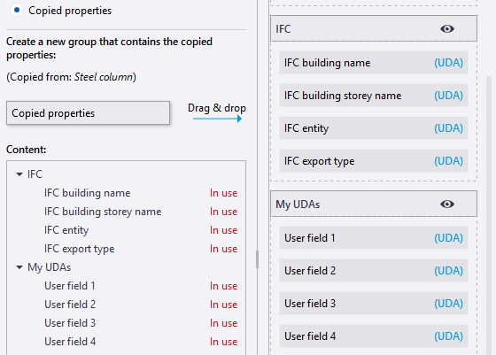 Customize the property pane layout | Tekla User Assistance