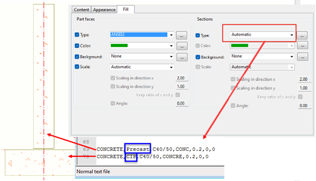 Add hatches (fills) to parts in drawings | Trimble User Assistance