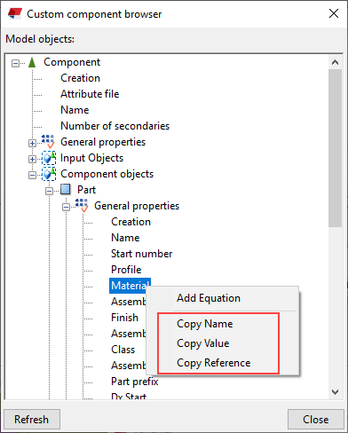 Copy properties and property references from another object | Trimble ...