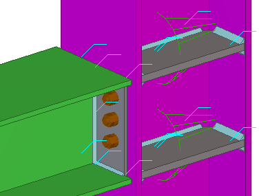 Example of a variable formula: Create a nested connection with stiffeners | Trimble User Assistance