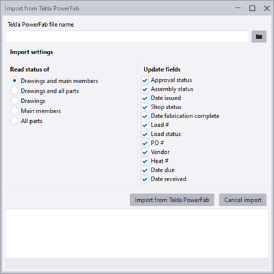 Import from Tekla PowerFab | Trimble User Assistance