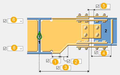 Beam to beam stub connection (135) | Tekla User Assistance