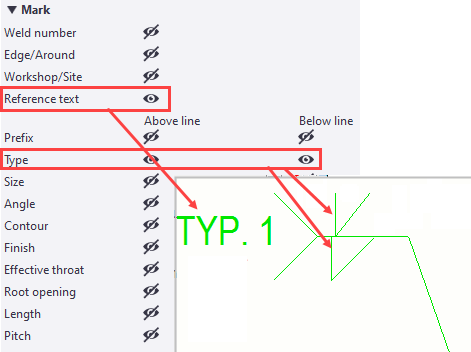 Show welds in drawings | Trimble User Assistance