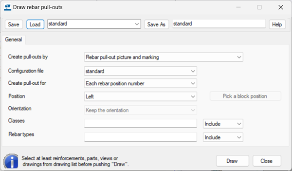 Draw rebar pull-out pictures with Draw rebar pull-outs application ...