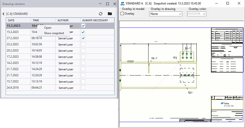 Version control for drawings | Trimble User Assistance