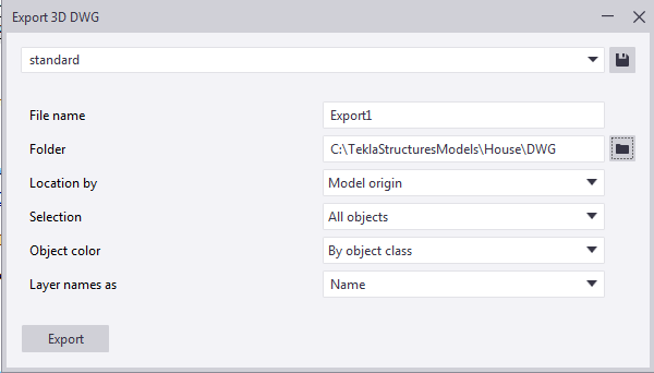 Export in 3D DWG or DXF format | Trimble User Assistance