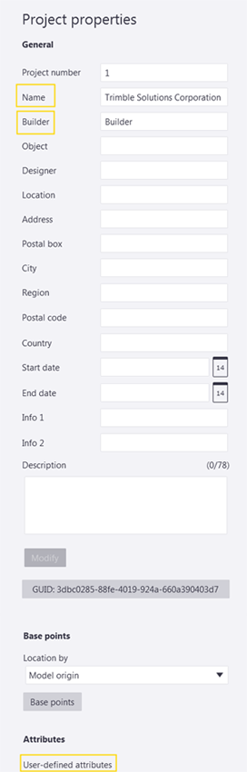 Report object property values from Organizer | Trimble User Assistance