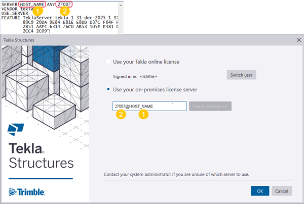 Connect Tekla Structures to the on-premises license server | Tekla User ...