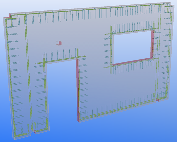 Armadura panel muro/Armadura abertura y borde muro doble | Tekla User Assistance